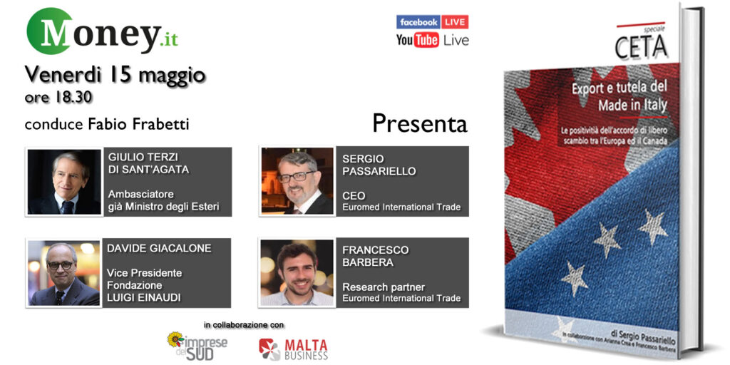 COVID-19 SPECIALE CETA: Webinar gratuito di Money.it per valorizzare l'export - Confapi Sicilia